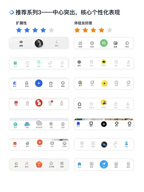 Ui设计｜底部导航栏100种样式大全 花瓣网