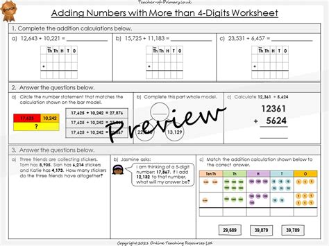Adding Numbers With More Than 4 Digits Year 5 Teaching Resources