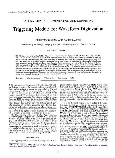 Pdf Triggering Module For Waveform Digitization Dokumentips