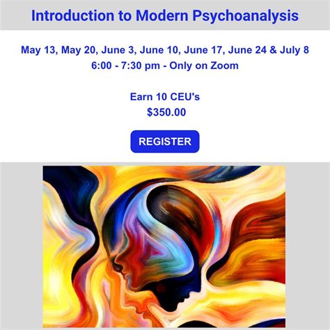 Introduction To Modern Psychoanalysis Course Academy Of Clinical And Applied Psychoanalysis