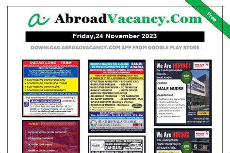 Free Requirement Job For Qatar Abroad Vacancy