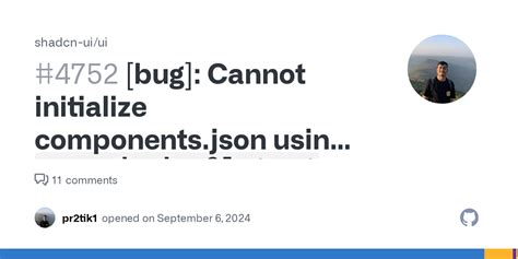 [bug] cannot initialize components json using `npx shadcn latest init