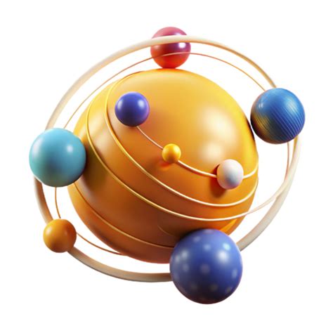 Colorful 3d Planetary System Orbits And Spheres 56410518 Png