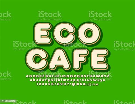 벡터 밝은 배너 에코 카페입니다 3d 알파벳 문자 숫자 및 기호 0명에 대한 스톡 벡터 아트 및 기타 이미지 0명 건강한 생활방식 건강한 식생활 Istock