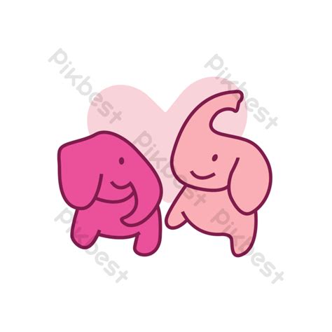 마음을 녹이는 따뜻한 사랑 코끼리 사랑스러운 이미지 일러스트 Png Psd 무료 다운로드 Pikbest