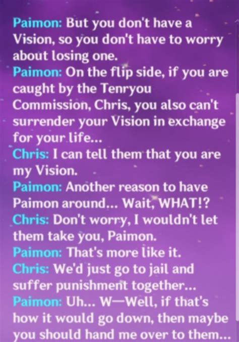 Aww Paimon Her Willingness To Be Sacrificed Is So Touching I Just