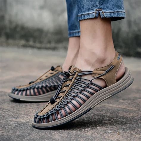 Mens Slip On Knit Beach Sandals