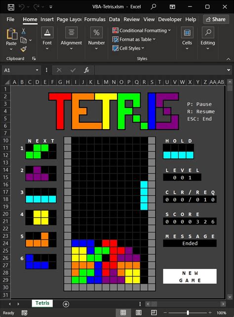 Github Yipinghuang1991vba Tetris