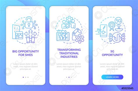 Iot Business Transformation Blue Gradient Onboarding Mobile App Screen