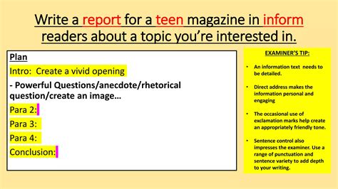 Year 10 Igcse English Language Writing Pptx