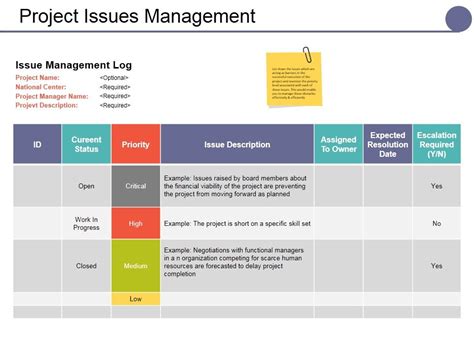 Project Issues Management Ppt PowerPoint Presentation Gallery Background