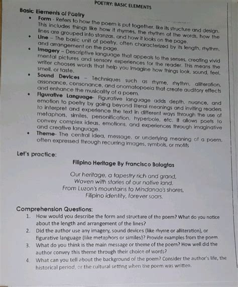 Basic Eiements Of Paetry POETRY BASIC StudyX