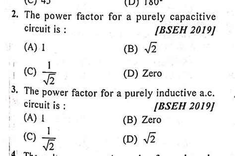 The Power Factor For A Purely Capacitive Circuit Is [bseh 2019] Filo