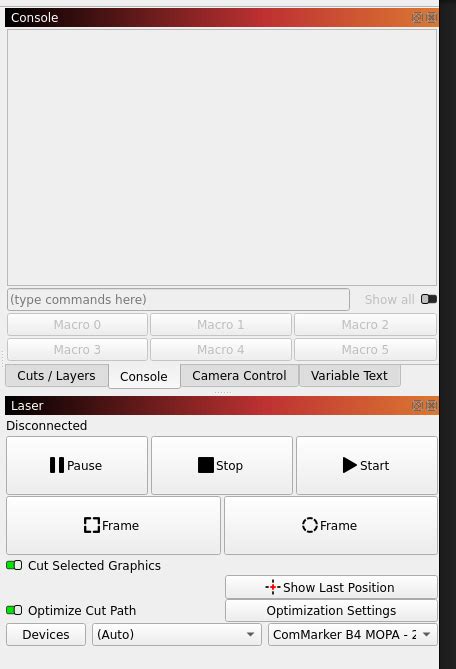 Linux Commarker B4 Setup In Lightburn Galvo Lightburn Software Forum