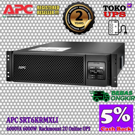 Jual Ups Apc Srt5krmxli Srt5000rmxli 5000va 4500w Rackmount Railkit Shopee Indonesia