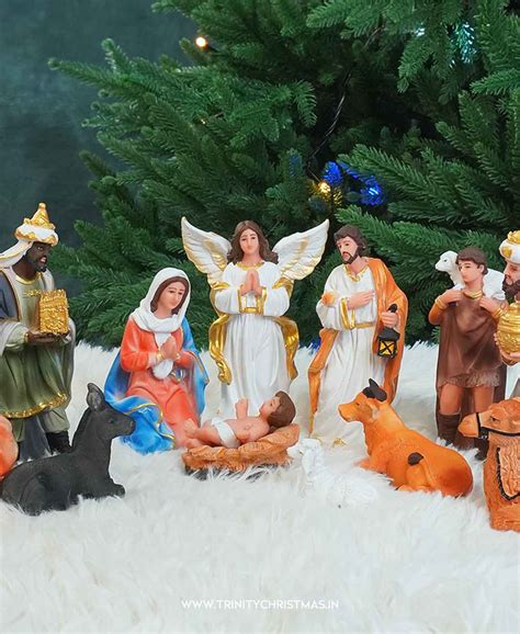 Christmas Nativity Crib Set Of 12 Pieces 5 Inches Trinity Christmas