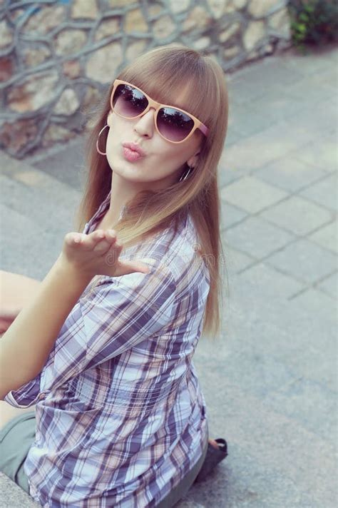 Beautiful Woman With Bangs Stock Image Image Of Cool 32871951