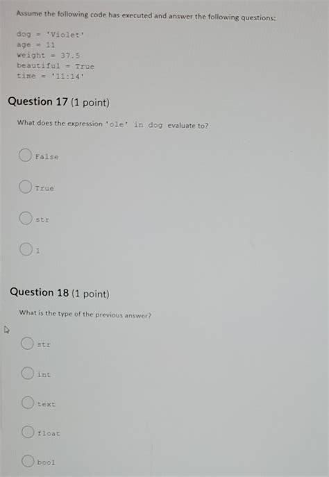 solved assume the following code has executed and answer the