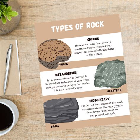 Types Of Rock Poster Geology Poster Earth Science Poster Montessori