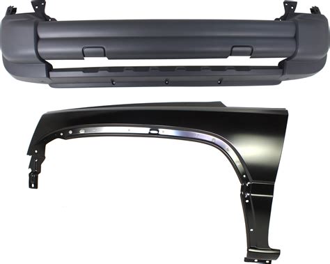 Front Bumper Cover 2 Pc Kit Wfender Replacement For 2005 Jeep Liberty