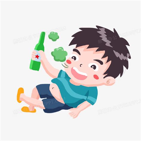 手绘卡通喝酒口臭免抠元素PNG图片素材下载 卡通PNG 熊猫办公