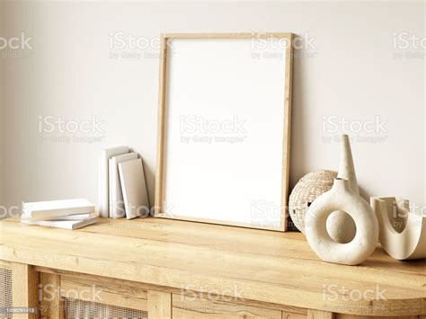 보헤미안 스타일의 인테리어에 있는 프레임과 포스터 모형 3d 렌더링 3d 그림 0명에 대한 스톡 사진 및 기타 이미지 0명 3차원 형태 가구 Istock