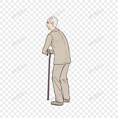 拄着拐杖的老人元素素材下载 正版素材401056733 摄图网