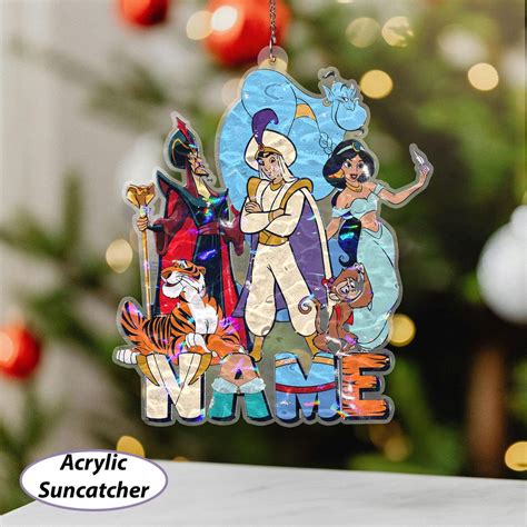 Aladdin Christmas Custom Ornament Aladdin Jasmine Genie Tree Hanging