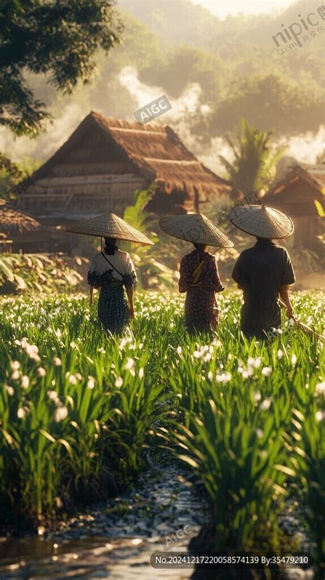 Ai创作图插秧的女人们 黎族妇女劳动 劳作的人民 水田劳作场景 黎家少女 水田农民 河埂上行走的农妇 水稻田劳作人们 妇女农忙场景 稻田劳作的农民 傣家 傣乡清晨田野 傣毖 禾晾 乡村劳作农民
