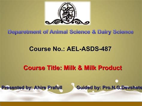 Adulteration And Detection Test On Milk Ppt
