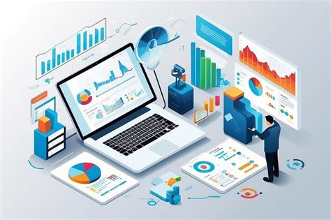 Flat Illustration Web Analytics Design Seo Optimization Premium Ai Generated Image