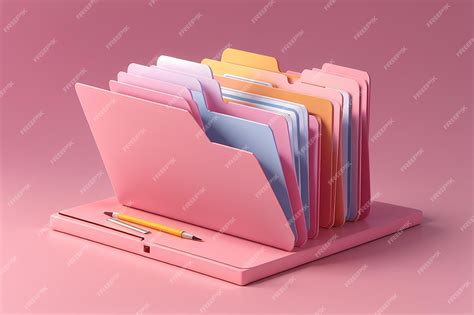 Premium Ai Image 3d Folder And Paper For Management Multimedia File Document Efficient Work On