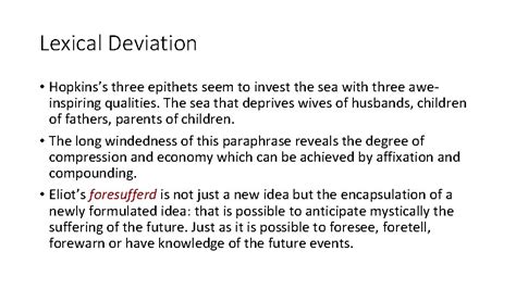 Types Of Deviation Lecture 16 Stylistics 551 Deviation