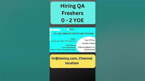 hiring qa freshers freshers shorts youtube