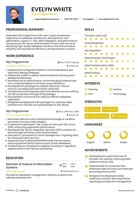 10 Sql Programmer Resume Samples And Templates For 2025