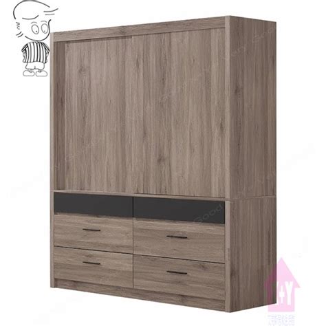 【xy時尚精品傢俱】現代衣櫃系列 約翰 57尺灰橡色衣櫃衣櫥收納櫃置物櫃木心板材質摩登家具 Yahoo奇摩拍賣