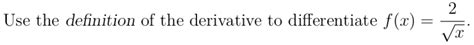 Solved Having Trouble Solving Using The Definition Of The