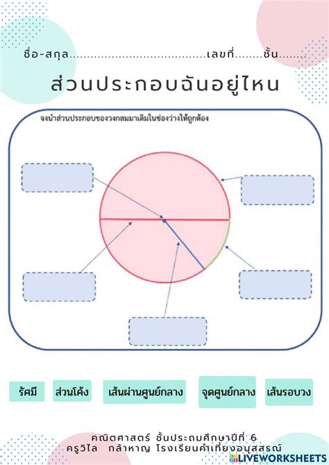 The Components Of A Circle Exercise