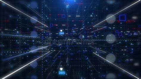 Technology Digital Futuristic Cyberspace Data Network Structure Concept On Blue Sci Fi Data 4k