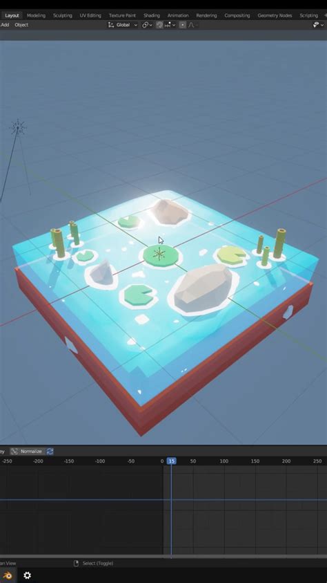 Procedural Low Poly Stylized Water Shader Foam Rblender