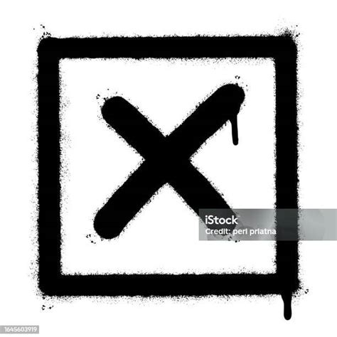 스프레이 페인티드 그래피티 사인 No 스프레이 흰색 배경으로 격리 그래피티 글꼴 X는 흰색 위에 검은색으로 오버레이 스프레이를 사용합니다 0명에 대한 스톡 벡터 아트 및