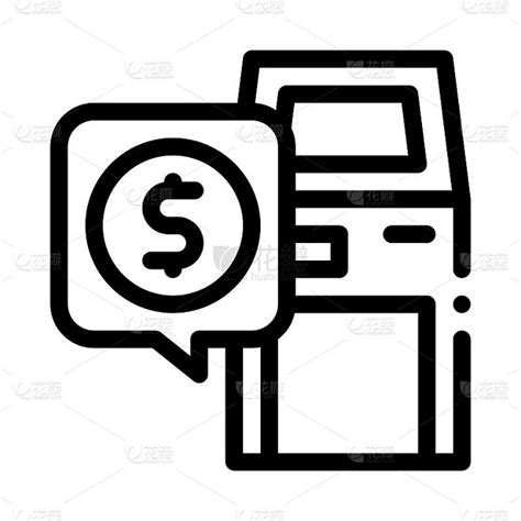 银行终端图标矢量轮廓说明