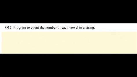 Python Program To Count Number Of Each Vowel In A String Youtube