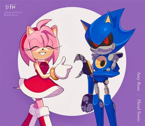 Amy Rose And Metal Sonic Sonic Drawn By Pinkhibicus Danbooru