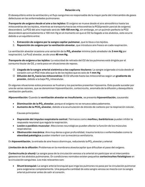Relación Entre La Ventilación Y Perfusión Darlys Hernandez Udocz