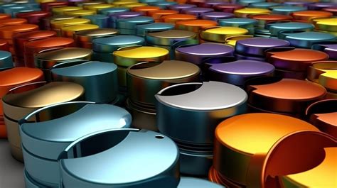 Abstract Background Gray 3d Render Of Colorful Rotating Cylinders On A