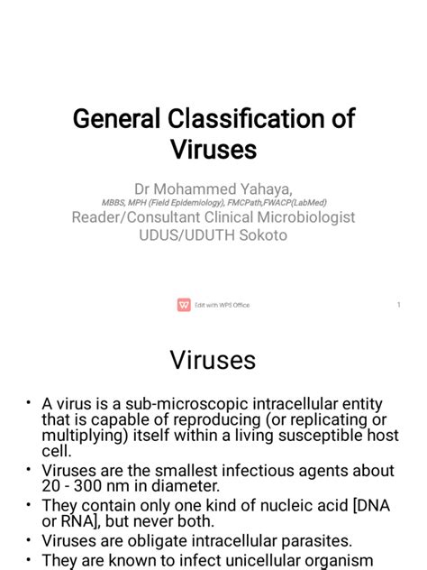 general classification of viruses pdf