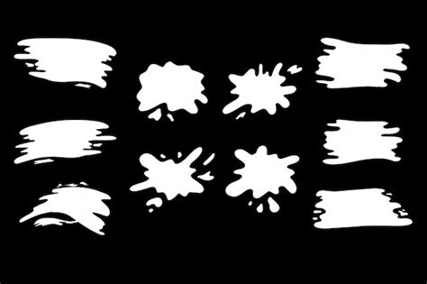 손으로 그린 Blob 요소 잉크 페인트 얼룩 얼룩 반점 튄 다른 모양 격리 스티커 레이블 배너 디자인에 대 한 벡터 일러스트