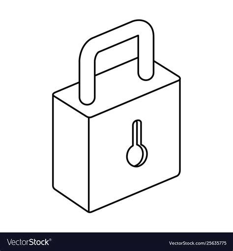 Safe Secure Padlock Isolated Icon Royalty Free Vector Image