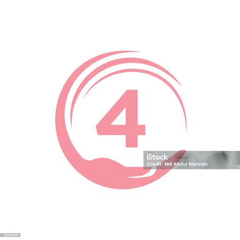 편지 4에 자선 로고 템플릿 초기 유니티 재단 인간 로고 사인 4 글자 템플릿유니티 팀 워크 로고 디자인 Charitable Foundation에 대한 스톡 벡터 아트 및